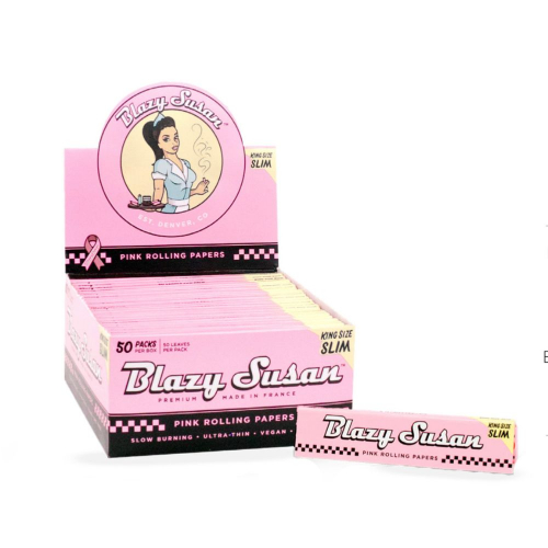 Pink Blazy Susan Papers - King Size Slim – 50 Pack Bulk