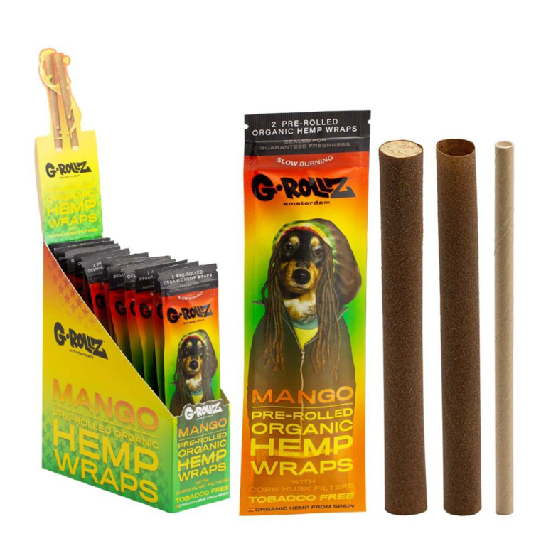 G-Rollz Mango Pre-Rolled Hemp Wraps 2-Pack + Filters | Organic